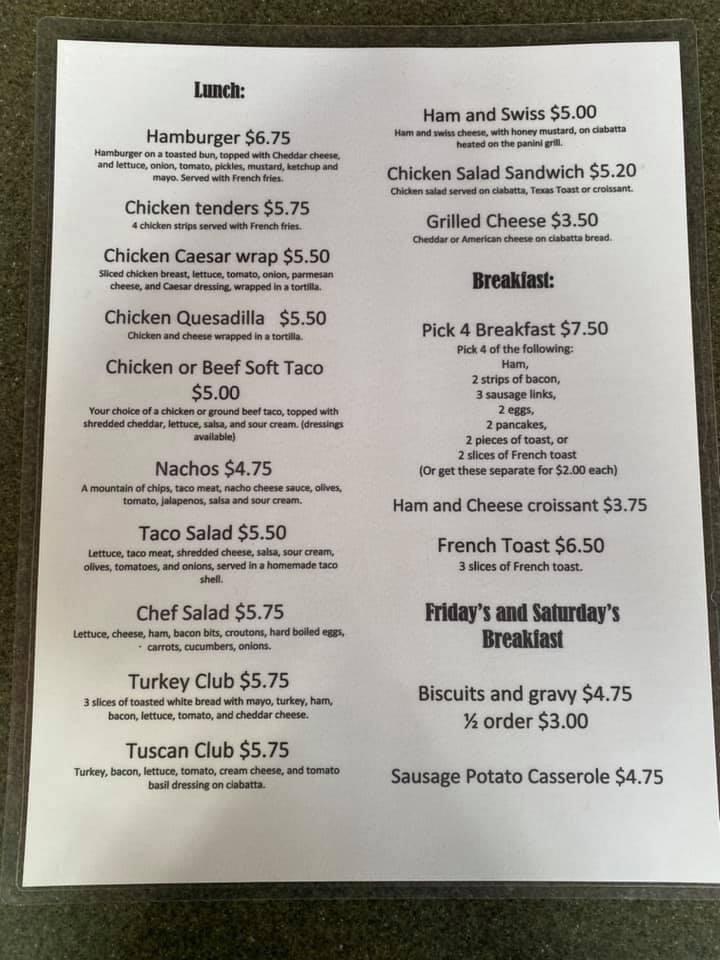 Menu at Dragonfly Cafe and Bakery, Milford