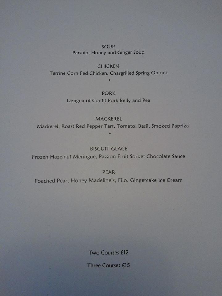 Menu at The Little Fish Market restaurant, Hove