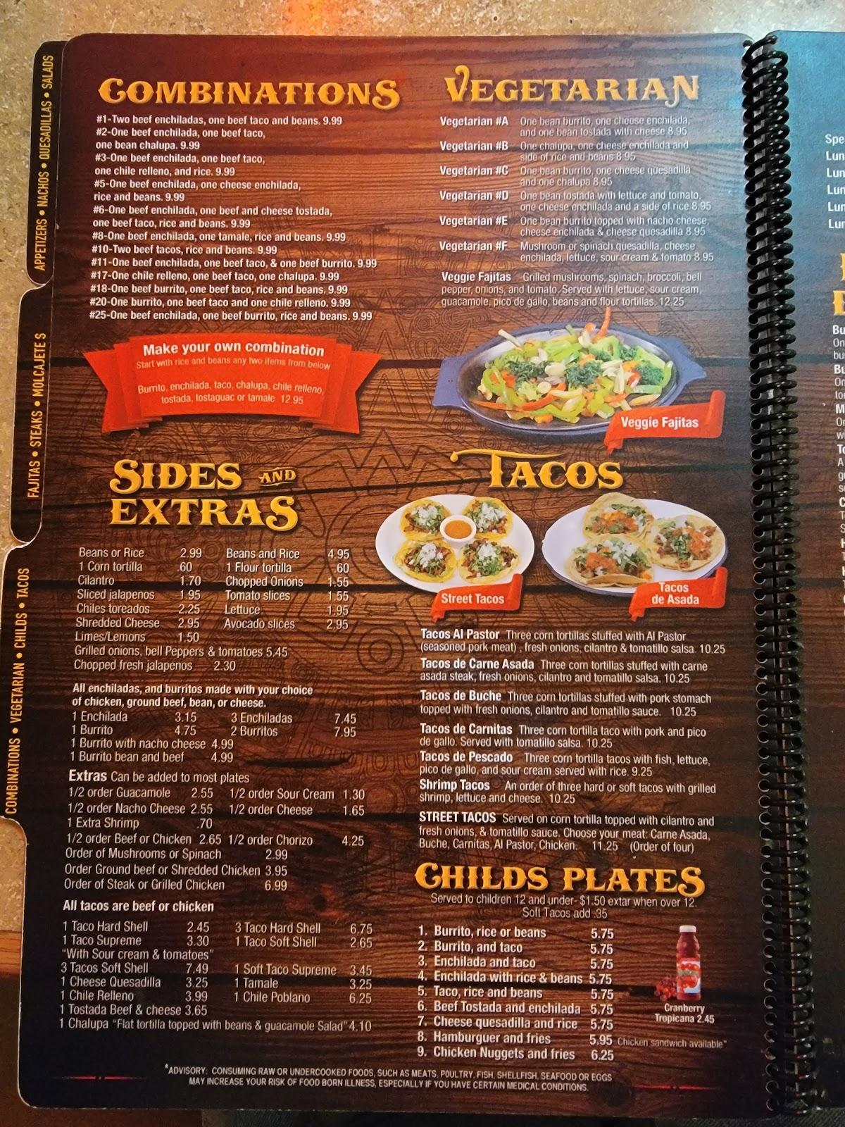Menu at El Ranchero Mexican Restaurant, Newnan