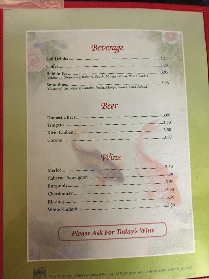 Menu at Iron Wok restaurant, Moscow