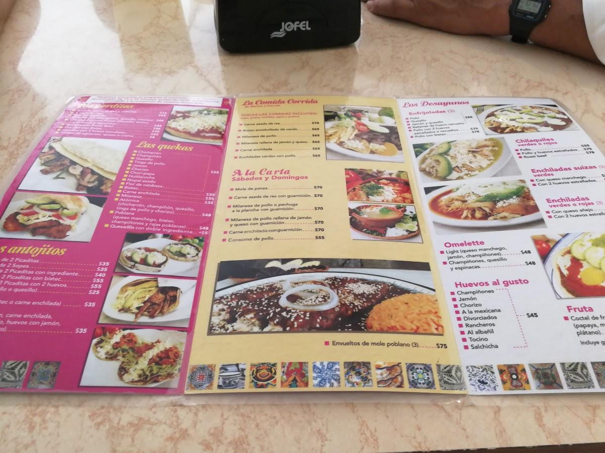 Carta del restaurante Las Quekas Cholula, Cholula, Calle 14 Ote 1439-Loc E