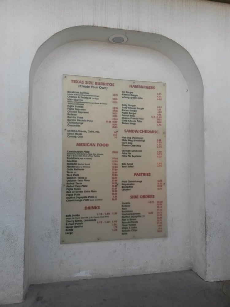 Menu at Go Burger fast food, Las Cruces