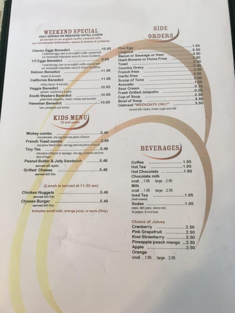 Menu at OD's Kitchen restaurant, Gilroy