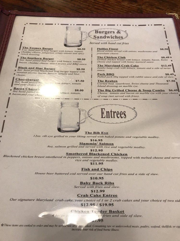 Menu at The Mason Jar pub & bar, Hillsville