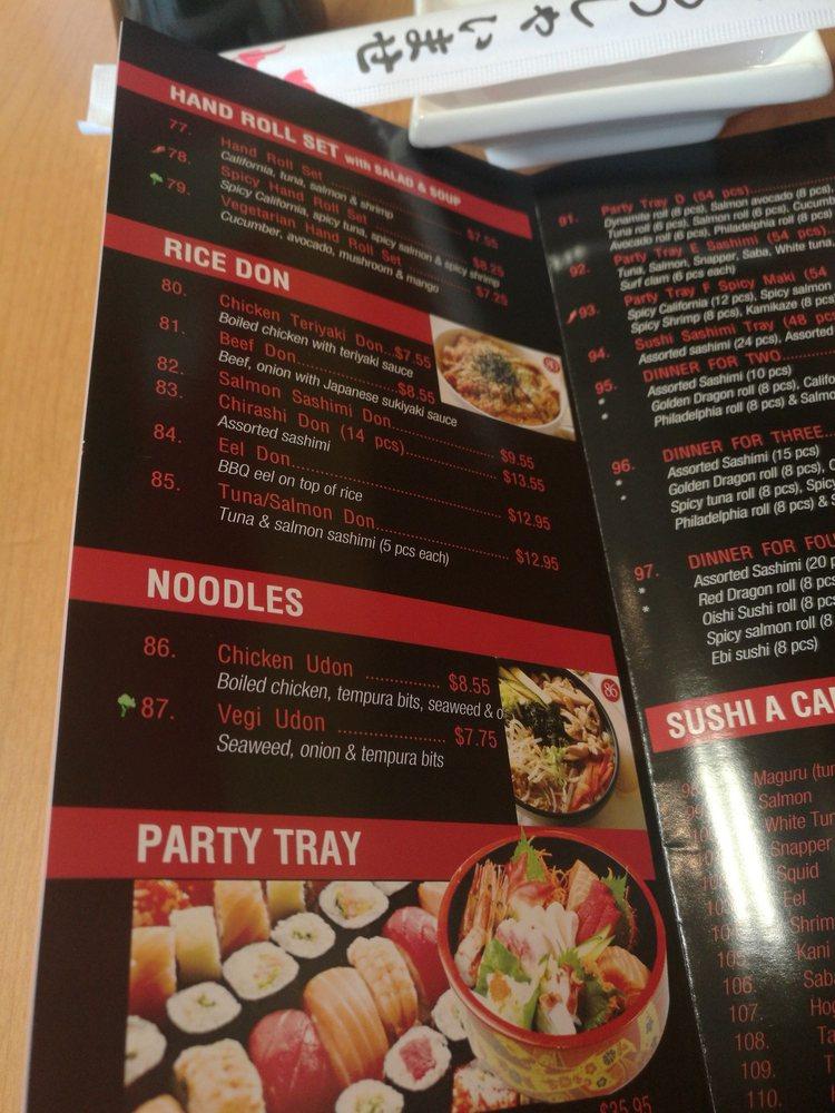 Menu at Oishi Sushi restaurant, Markham, 10 Royal Orchard Blvd Unit 9