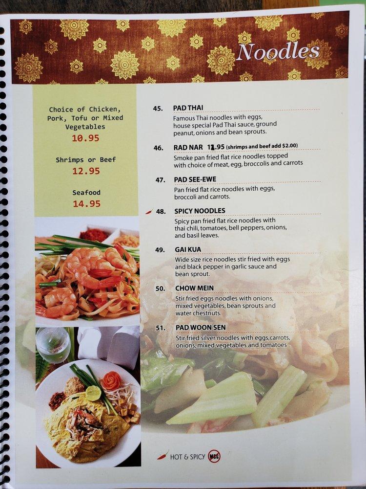 Menu at Thai Home Restaurant, Sandy