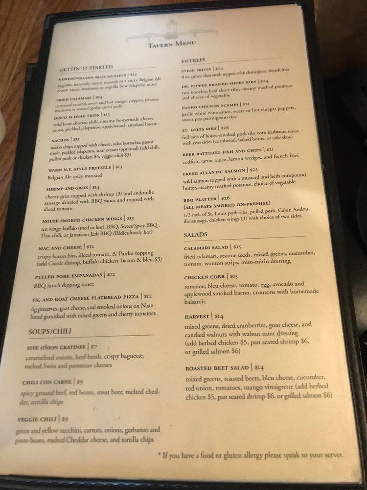 Carta del restaurante Bridge View Tavern, Sleepy Hollow