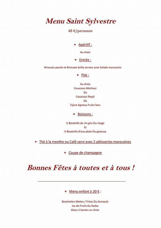 Menu au Chez Abda restaurant, Le Perreux-sur-Marne