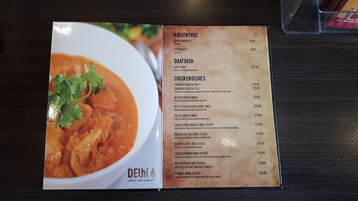 Menu at Delhi 6 Authentic Indian Restaurant, Canning Vale