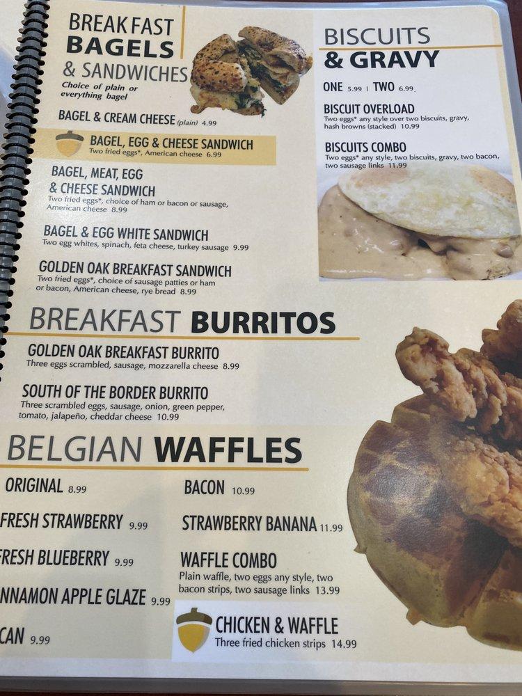 Menu at Golden Oak Pancake House restaurant, Edwardsville