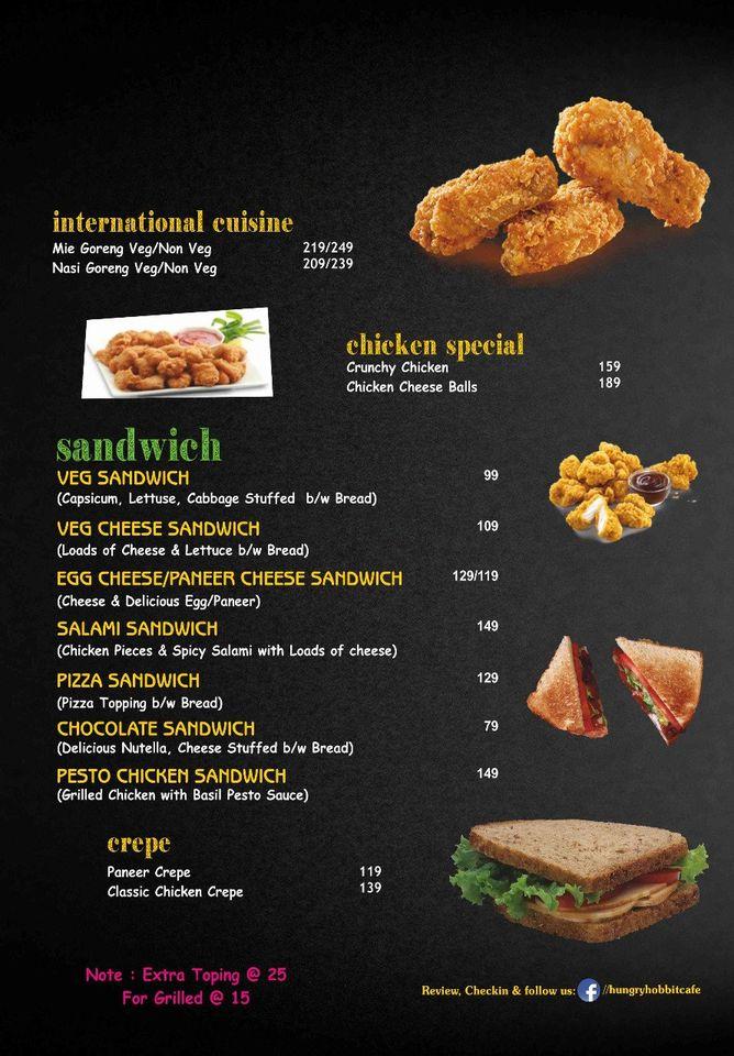 Menu at Hungry Hobbit Coffe House, Dehradun, Tilak Marg Clement Town