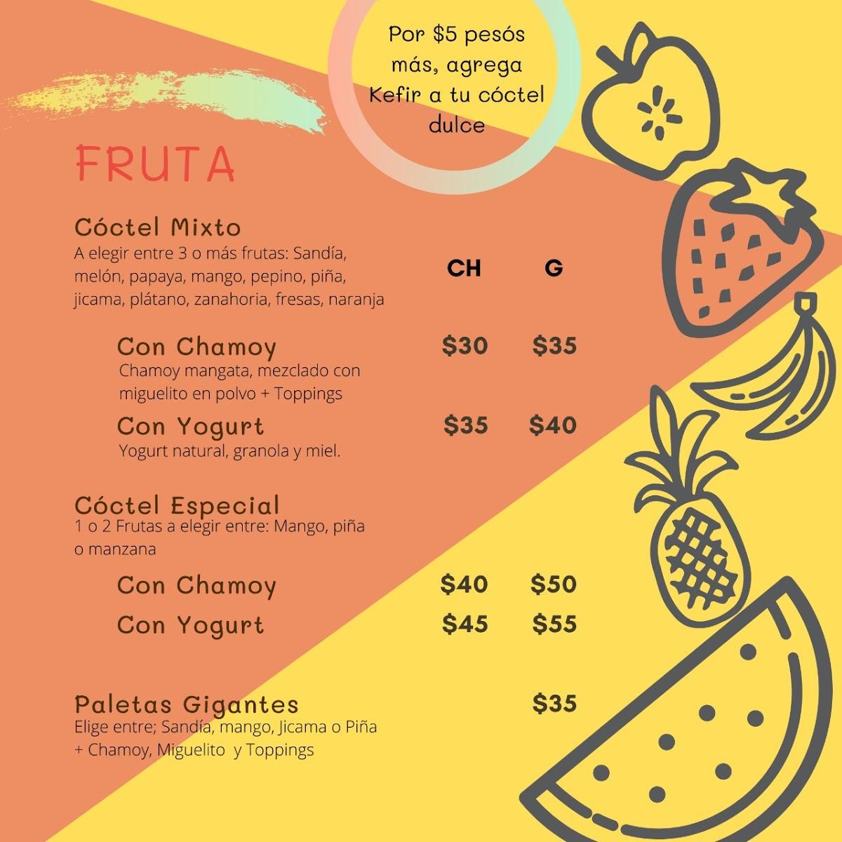 Menu at Mangata Food & Fruit cafeteria, Mexico