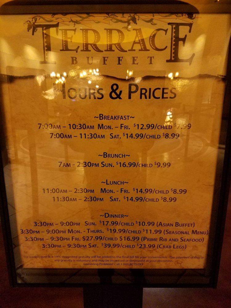 Menu at Terrace Buffet restaurant, Riverside