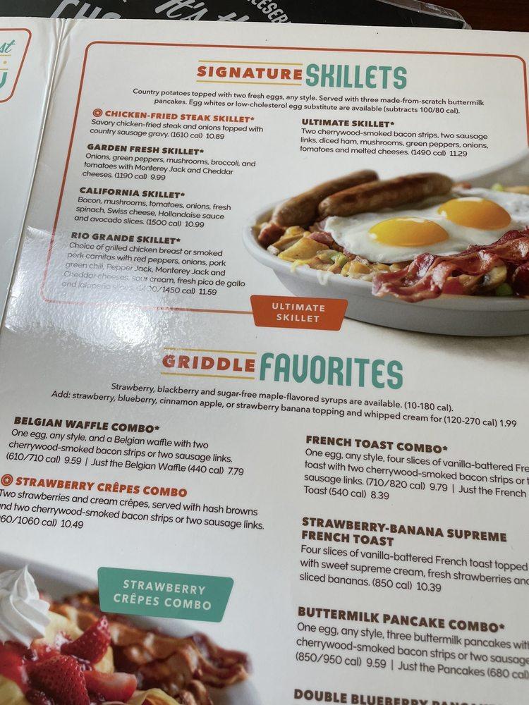 Menu at Village Inn restaurant, Titusville