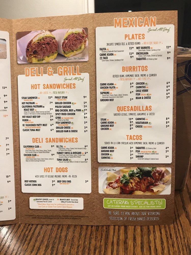 Menu at Bravos California Fresh restaurant, Mission Viejo