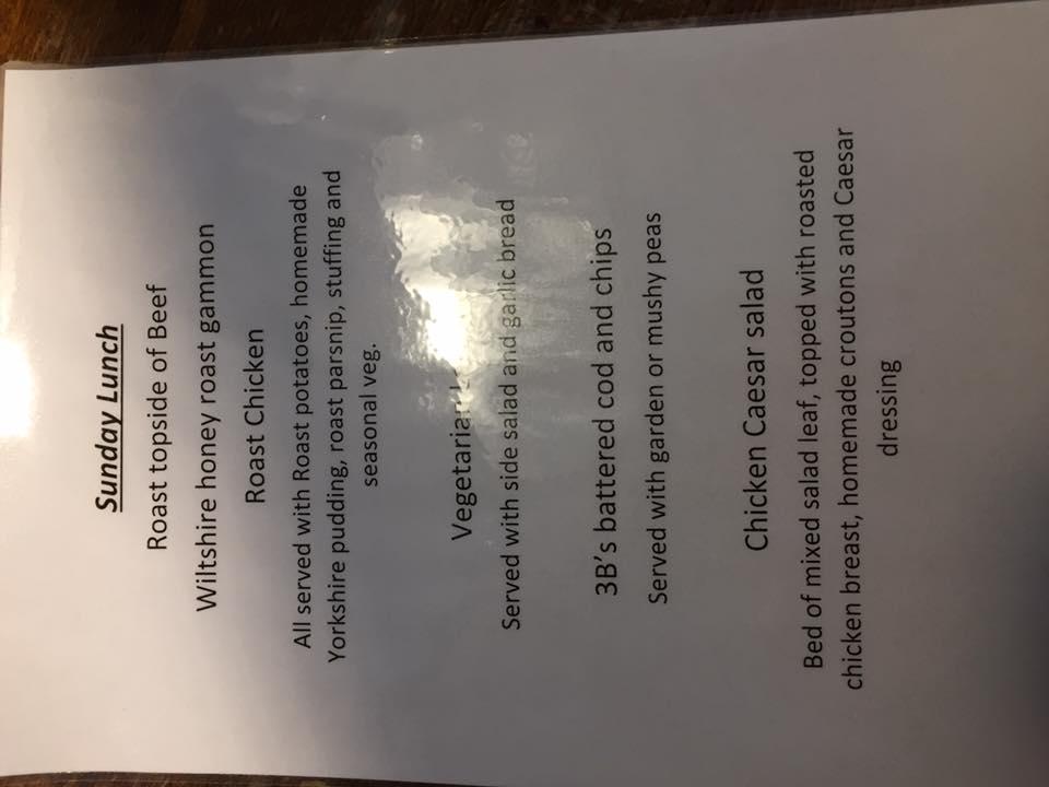 Menu at The Bear Hotel pub & bar, Marlborough