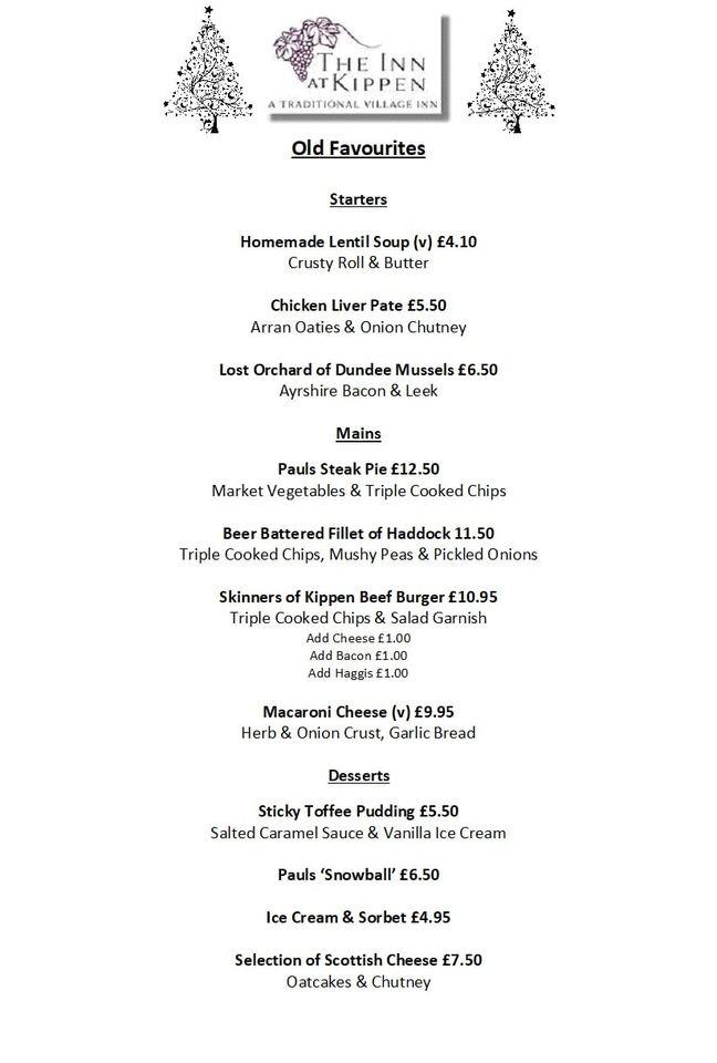 Menu at The Inn at Kippen pub & bar, Kippen