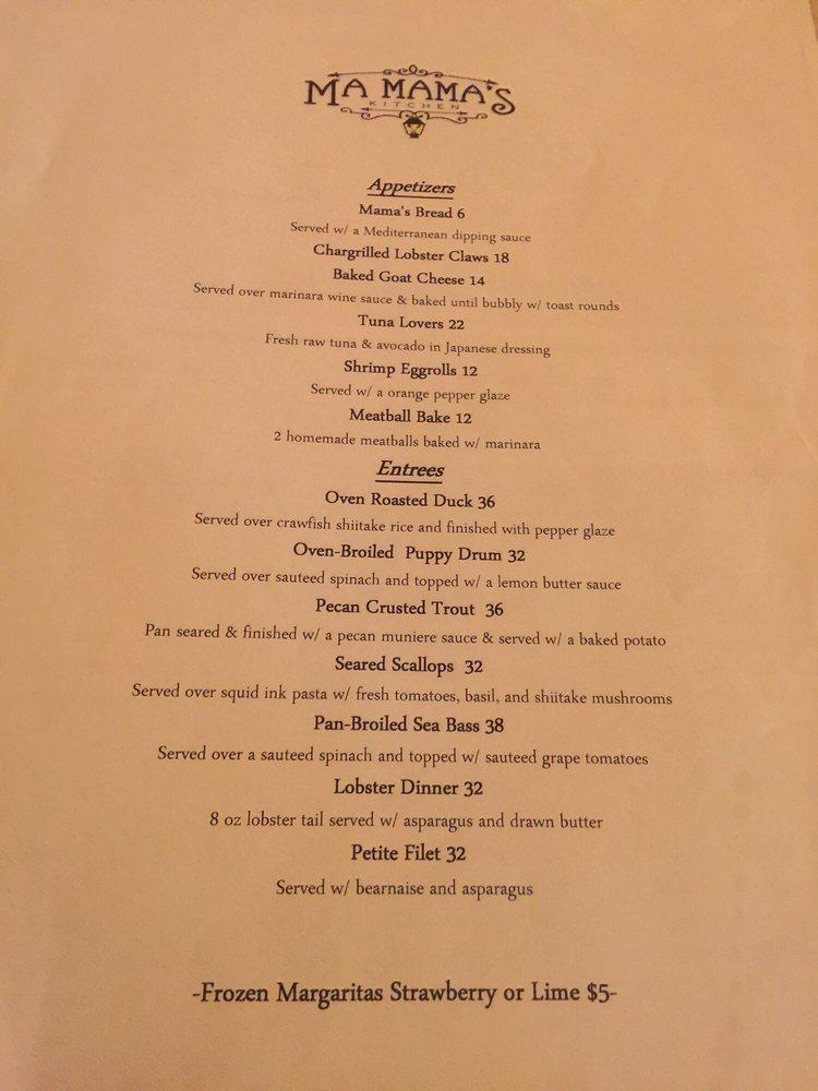 Menu at Ma Mama's Kitchen pub & bar, New Roads