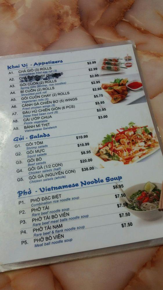 Menu at Mike's Café restaurant, Little Rock