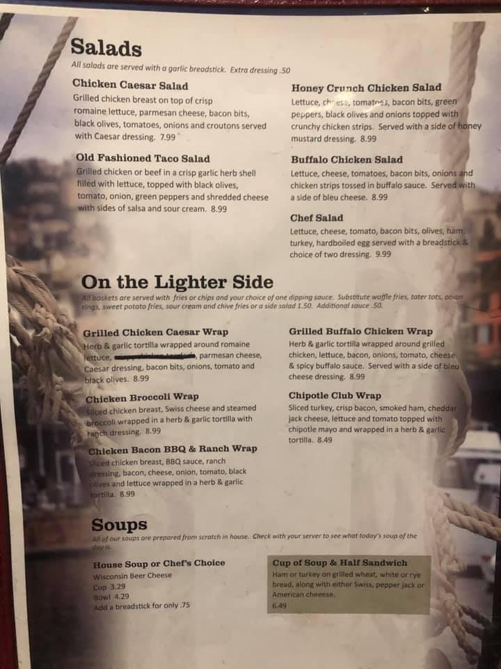 Menu at River Boat Depot restaurant, Sartell