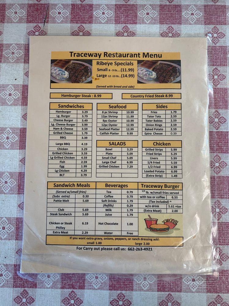 Menu at Trace-Way Restaurant, Mathiston, US-82