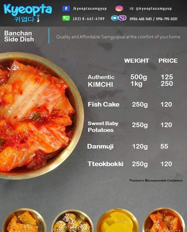 Carta del restaurante Kyeopta Unlimited Samgyupsal, Ciudad Quezon