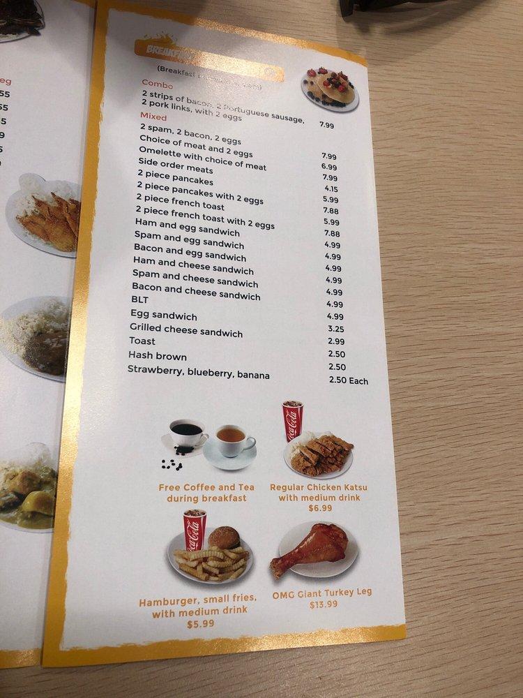 Menu at Oh My Grill- McCully restaurant, Honolulu