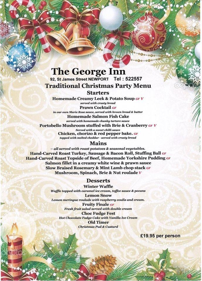 Menu at The George Inn pub & bar, Newport