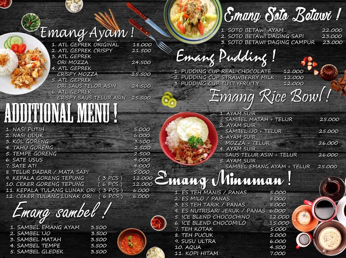 Menu at Emang Ayam! Tulang Lunak restaurant, Bekasi Regency