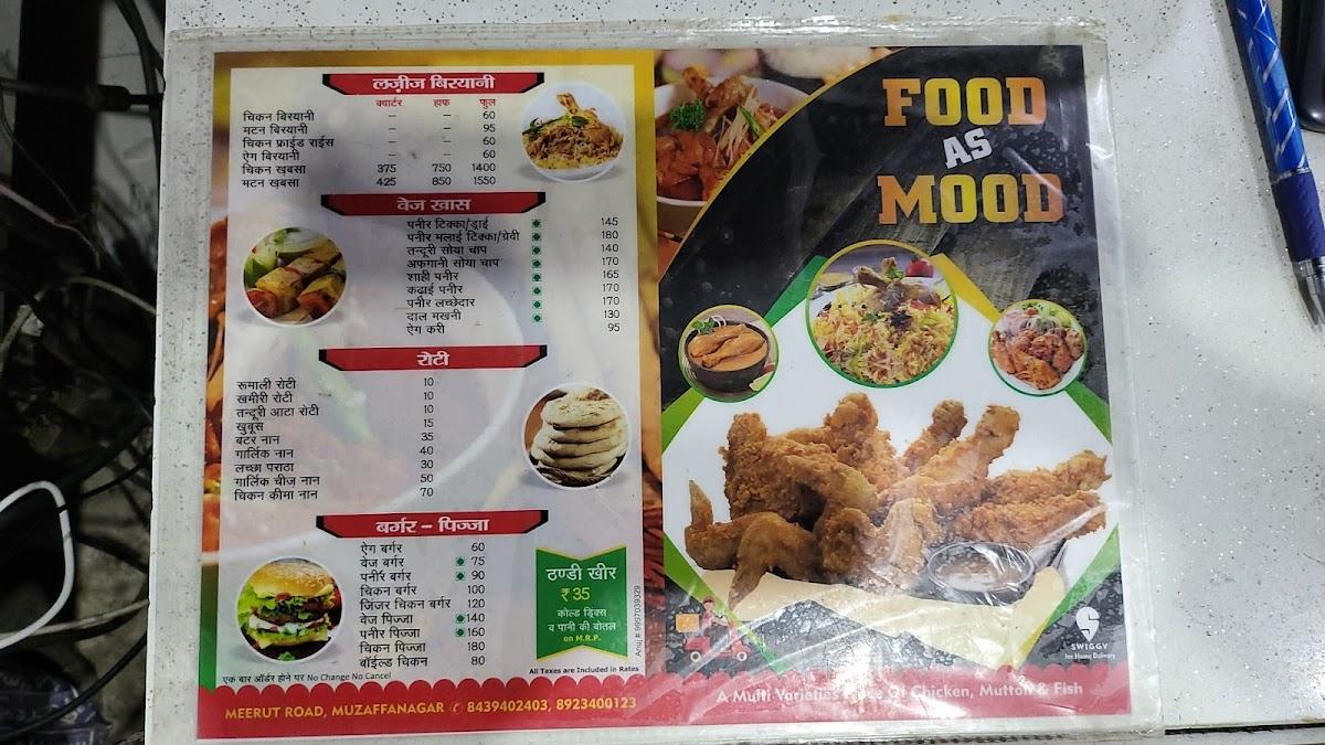 Menu at Food as Mood - Best Arabian, Chinese & Mughlai Food Restaurant ...