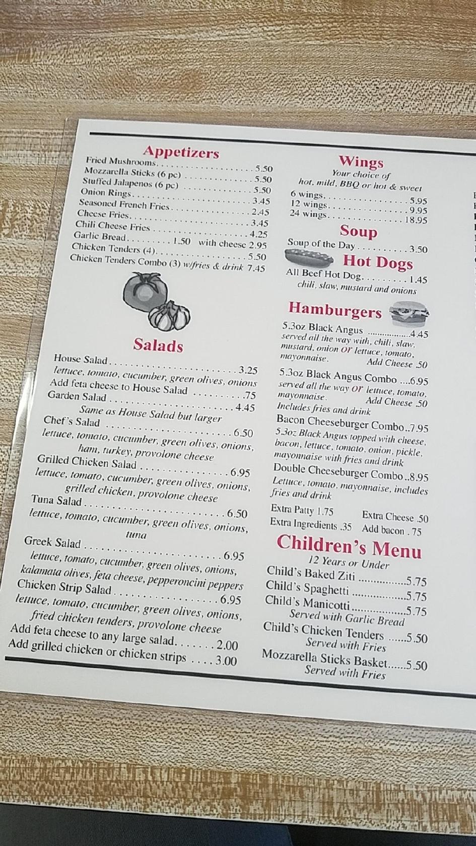 Menu at Hawkins Grill & Pizzeria, Sanford