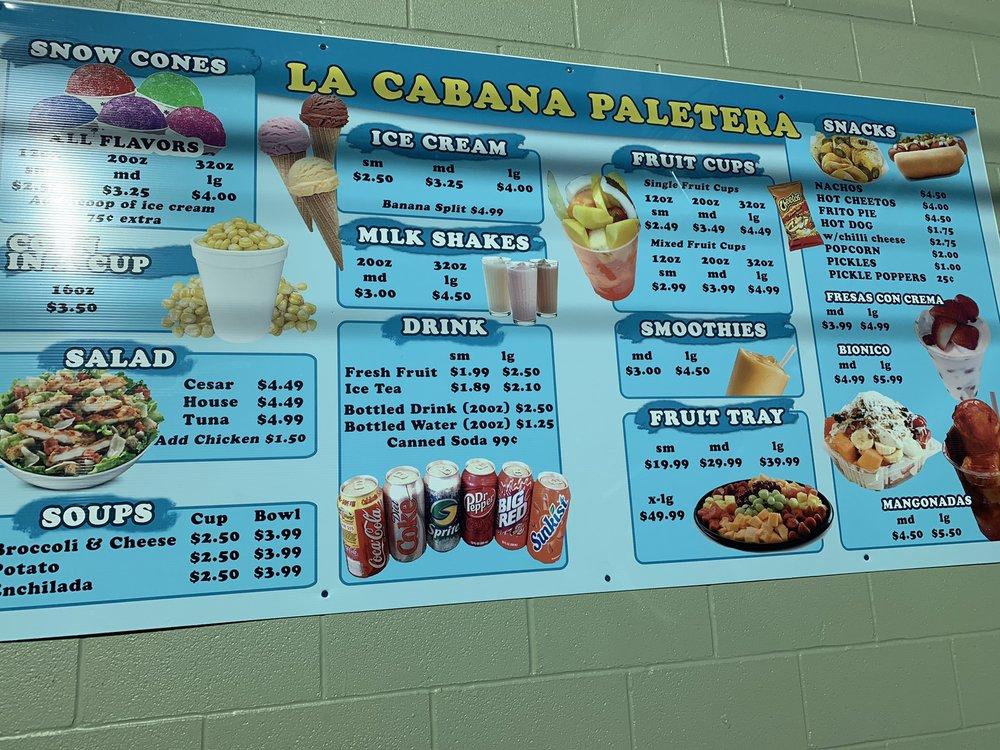 Menu at La Cabana Paletera pub & bar, Corpus Christi