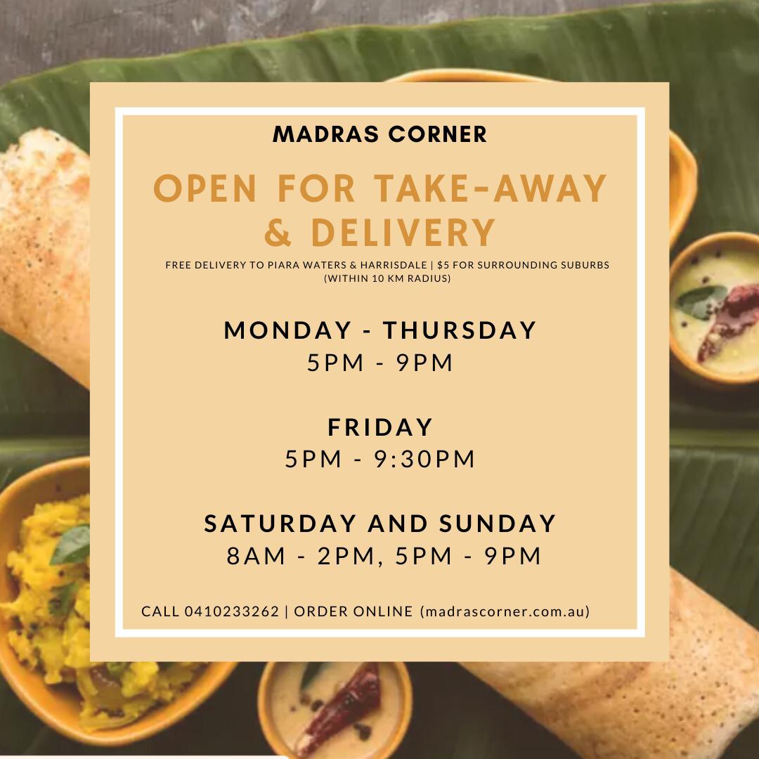 Menu at Madras Corner restaurant, Piara Waters