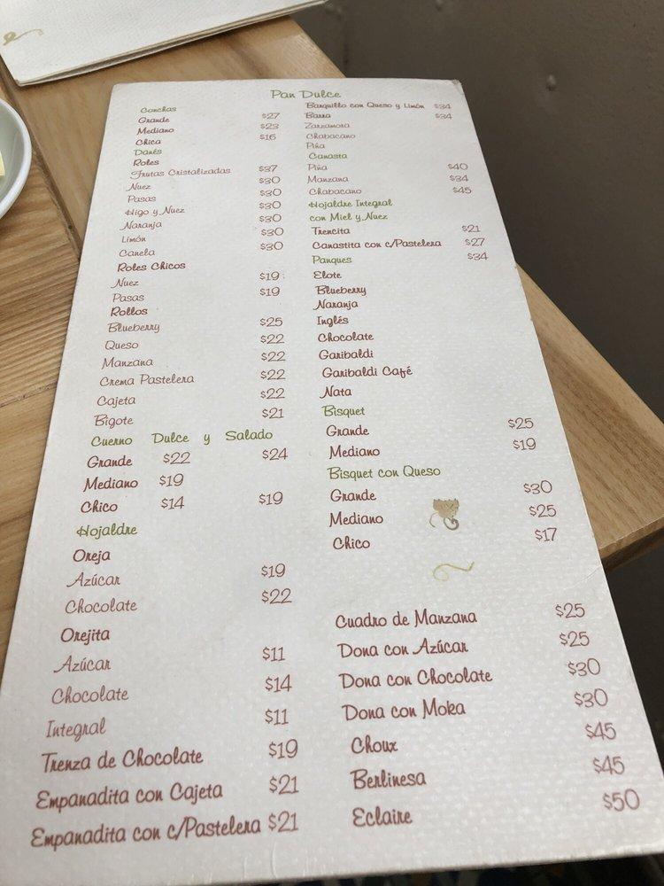 Carta de MAQUE café, Ciudad de México, Calle Ozuluama 4