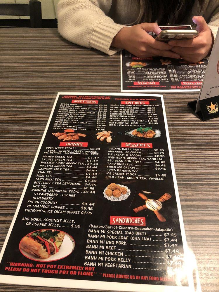 Menu at Ragin Pot restaurant, Port Hueneme