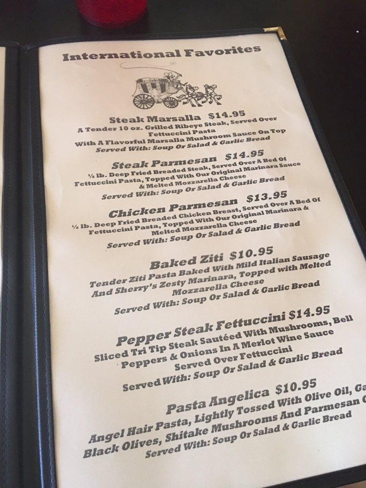 Menu at Sherry's Stage Stop Restaurant, Yerington