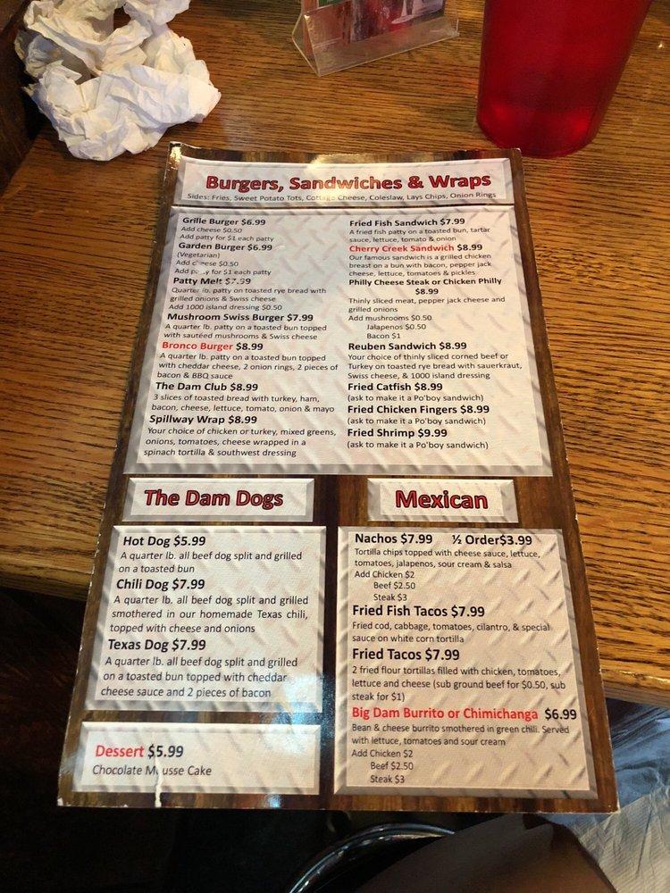 Menu at The Dam Grille pub & bar, Denver