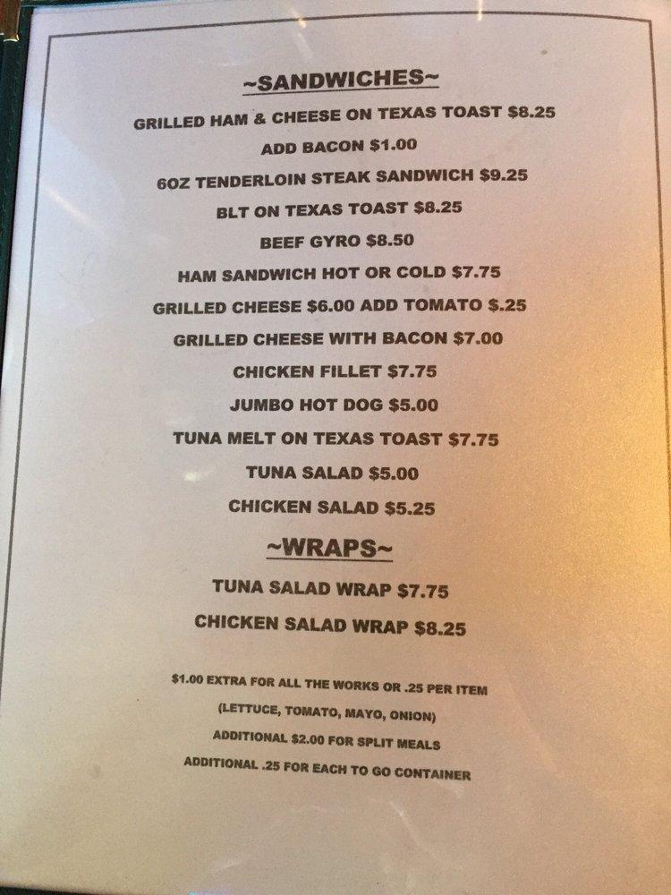 Menu at Eagle Crest Bar, Madison, Co Rd T