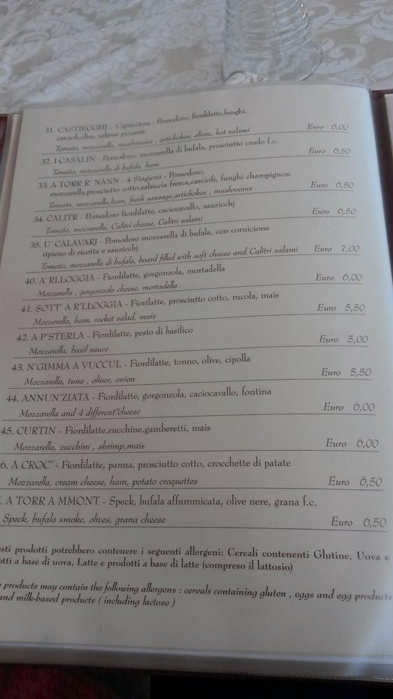 Menu da La Locanda Dell'Arco ristorante, Calitri