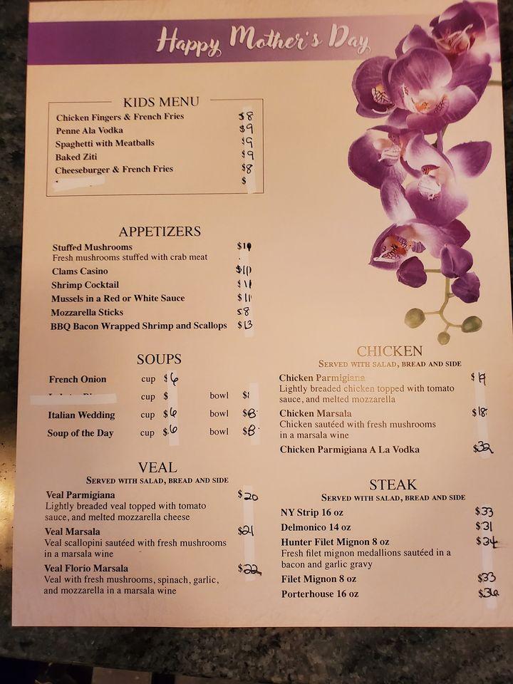 Menu at Dom N Ali steakhouse, Jim Thorpe