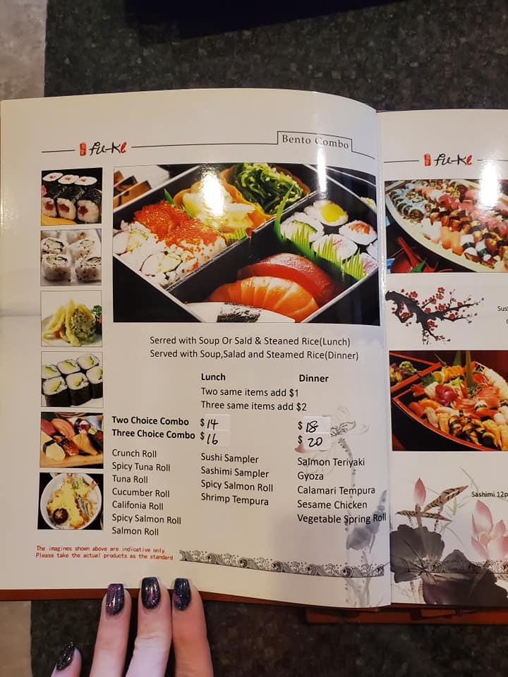 Menu at Fu-Ki Post Falls restaurant, Post Falls