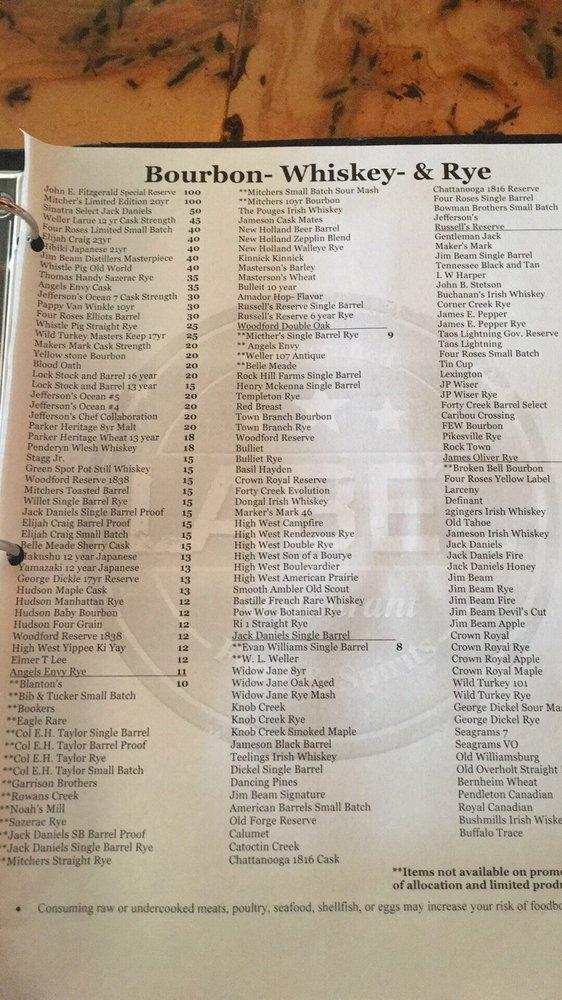 Menu at Label Restaurant, Johnson City