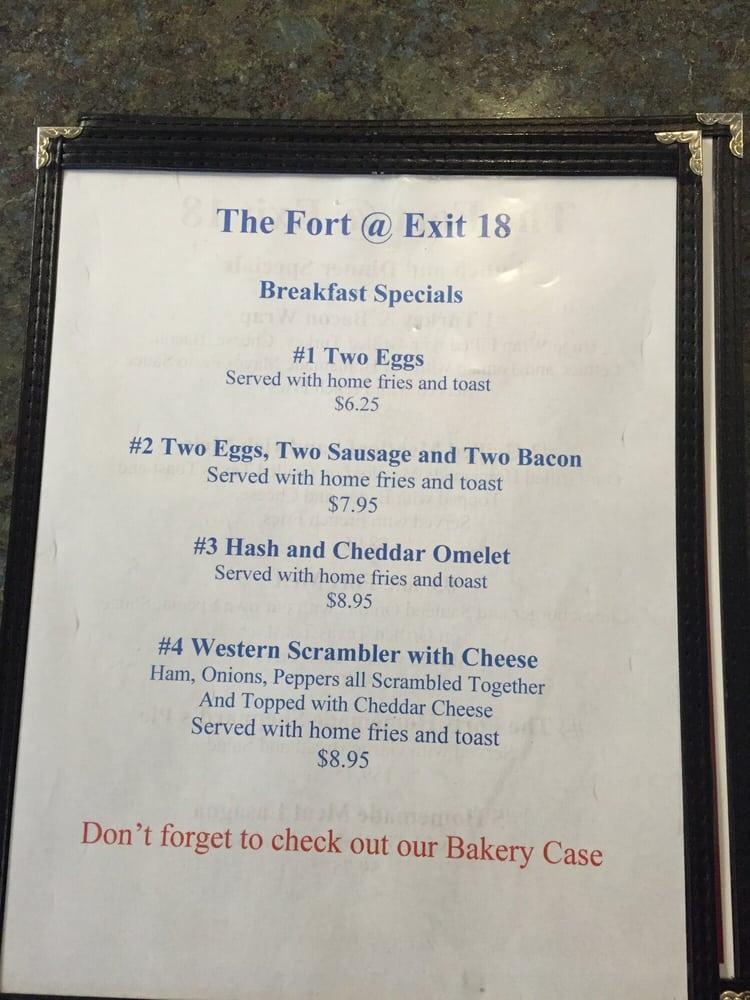 Menu at The Fort at Exit 18 restaurant, Lebanon