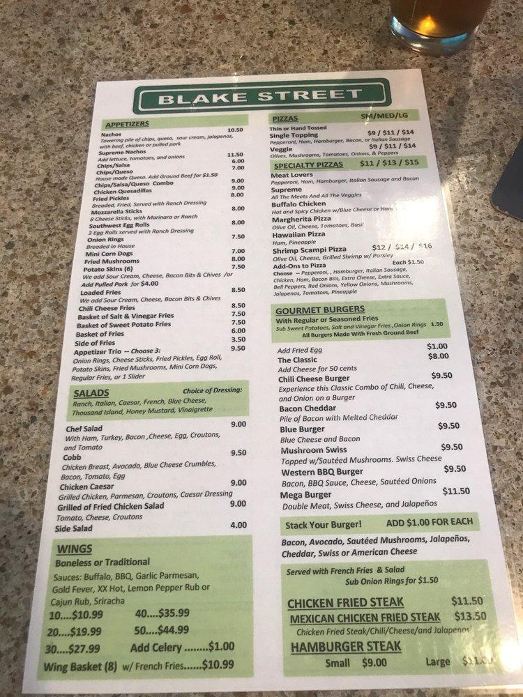 Menu at Blake Street Sports Bar, Columbus