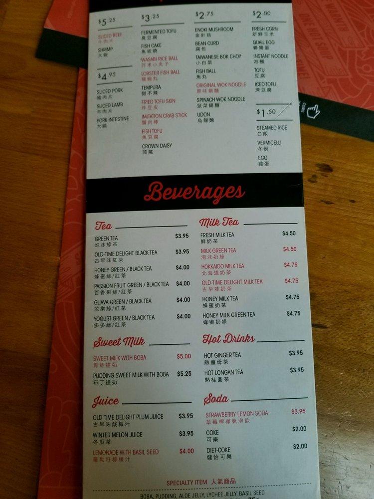 Menu at Boiling Point restaurant, Seattle, 610 5th Ave S South