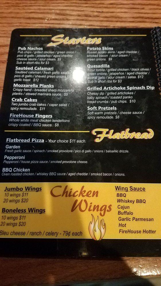 Menu at Firehouse Grille & Pub, Willoughby Hills
