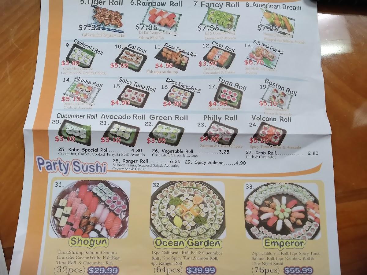Menu at Kobe Express restaurant, Surfside Beach, F