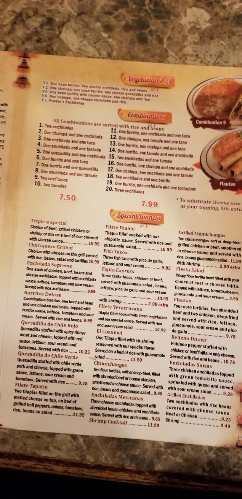 Menu at Señor Salsa restaurant, Skiatook, W Rogers Blvd