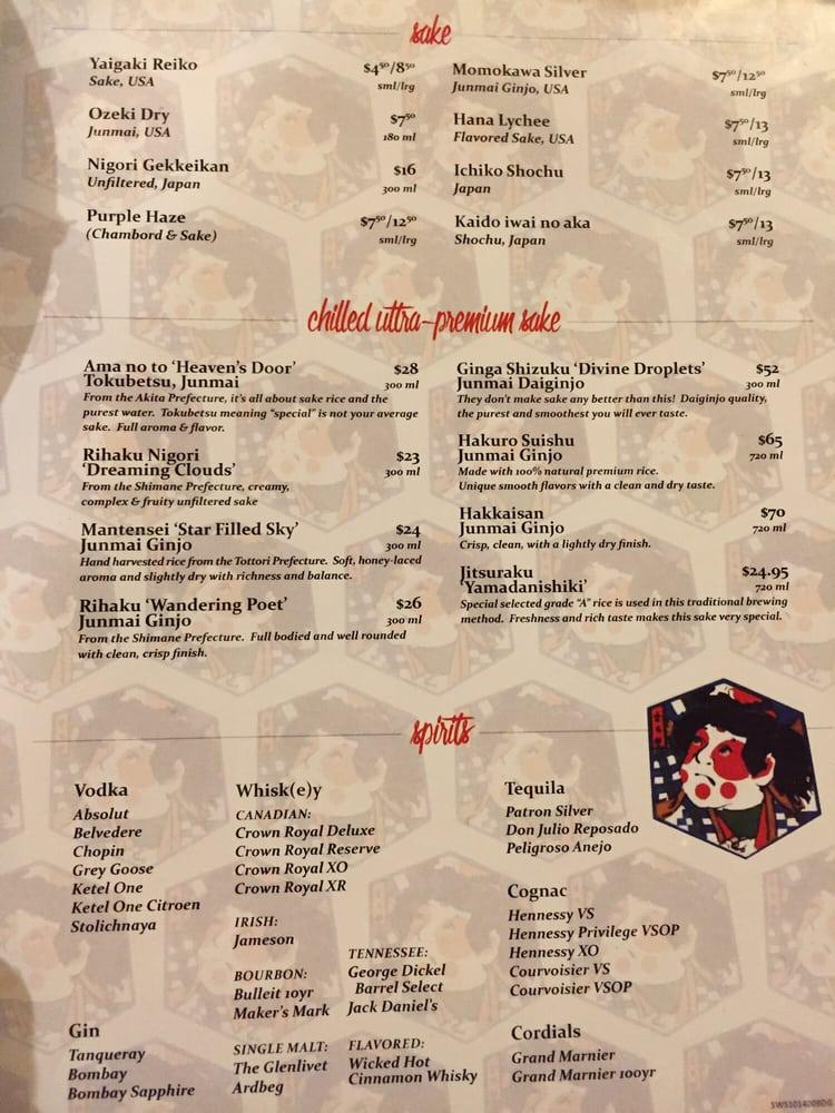 Menu at Kintaro Japanese Restaurant, Kapaa