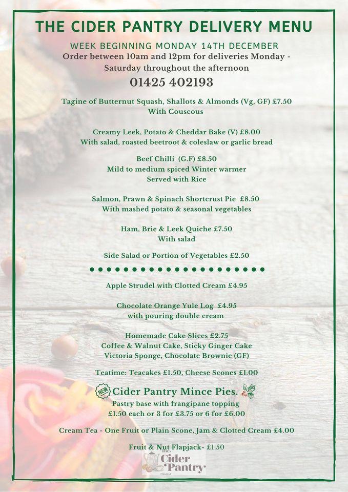 Menu at New Forest Cider cafe, Burley